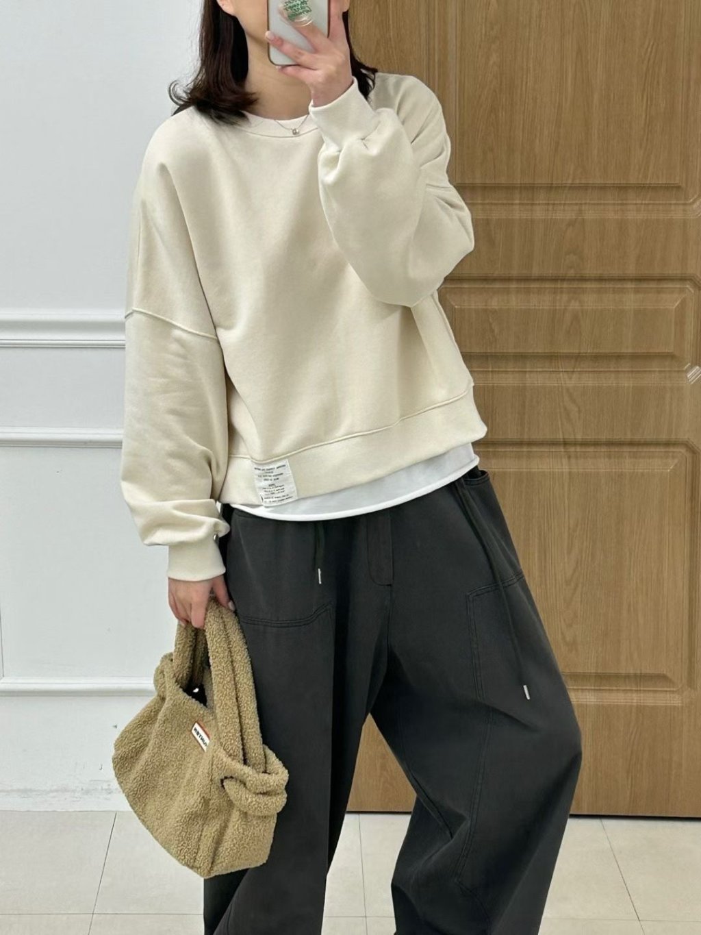 KIRA 春季新款🌷2WAY前後著,開叉腳淨色衞衣K8 W56'L20 - BLOOMKOREA FASHION