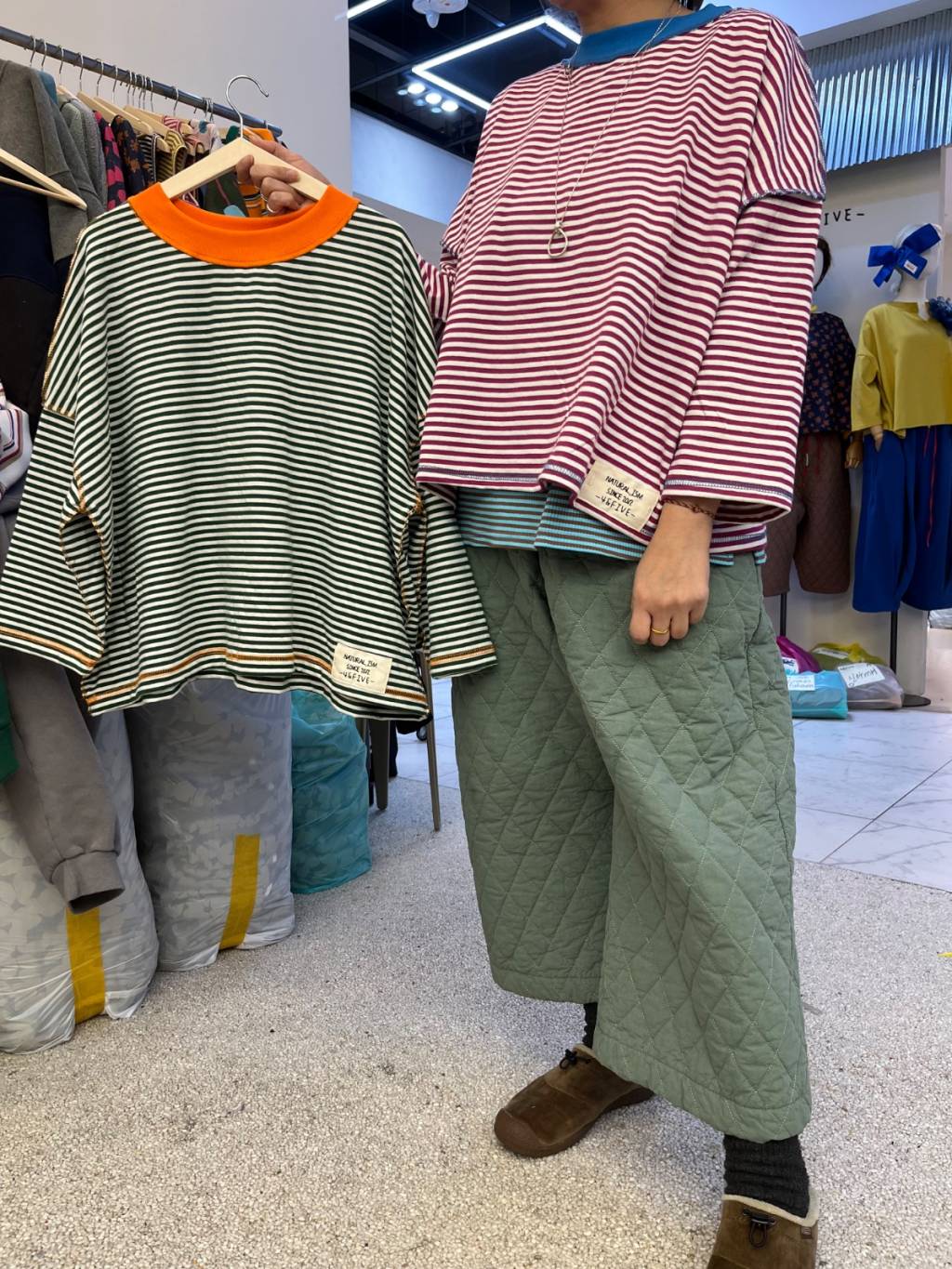 4N5 大減價薄料橫間Tee $180 特價貨品不設退換 W56 L22" - BLOOMKOREA FASHION