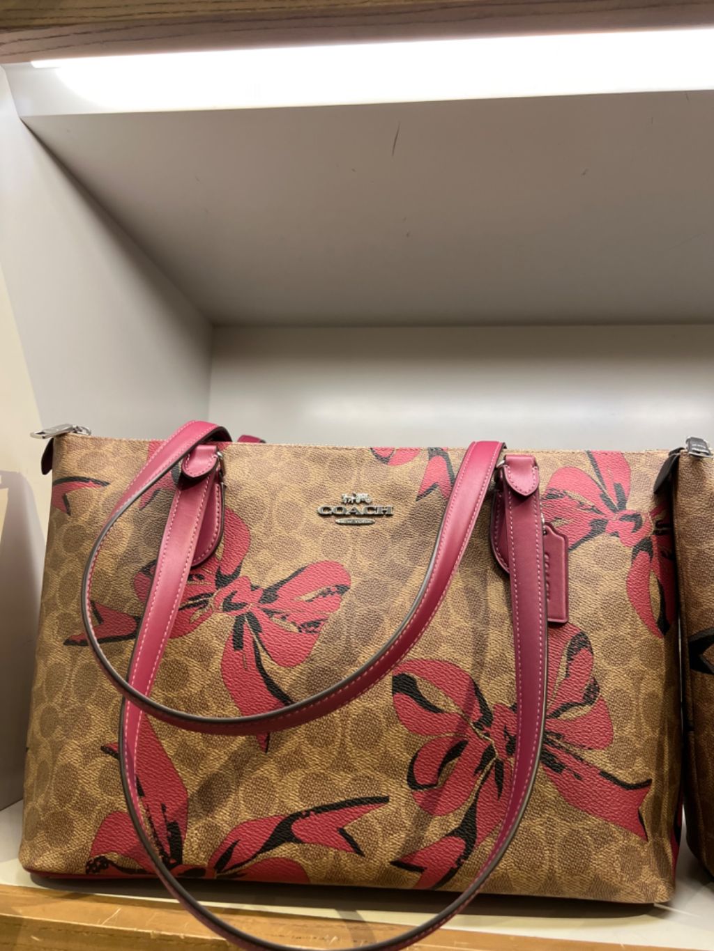 Coach bow logo zip gallery tote - 陳記美加代購