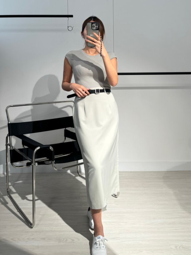 Summer Back Slit Suit Skirt - nojamhk